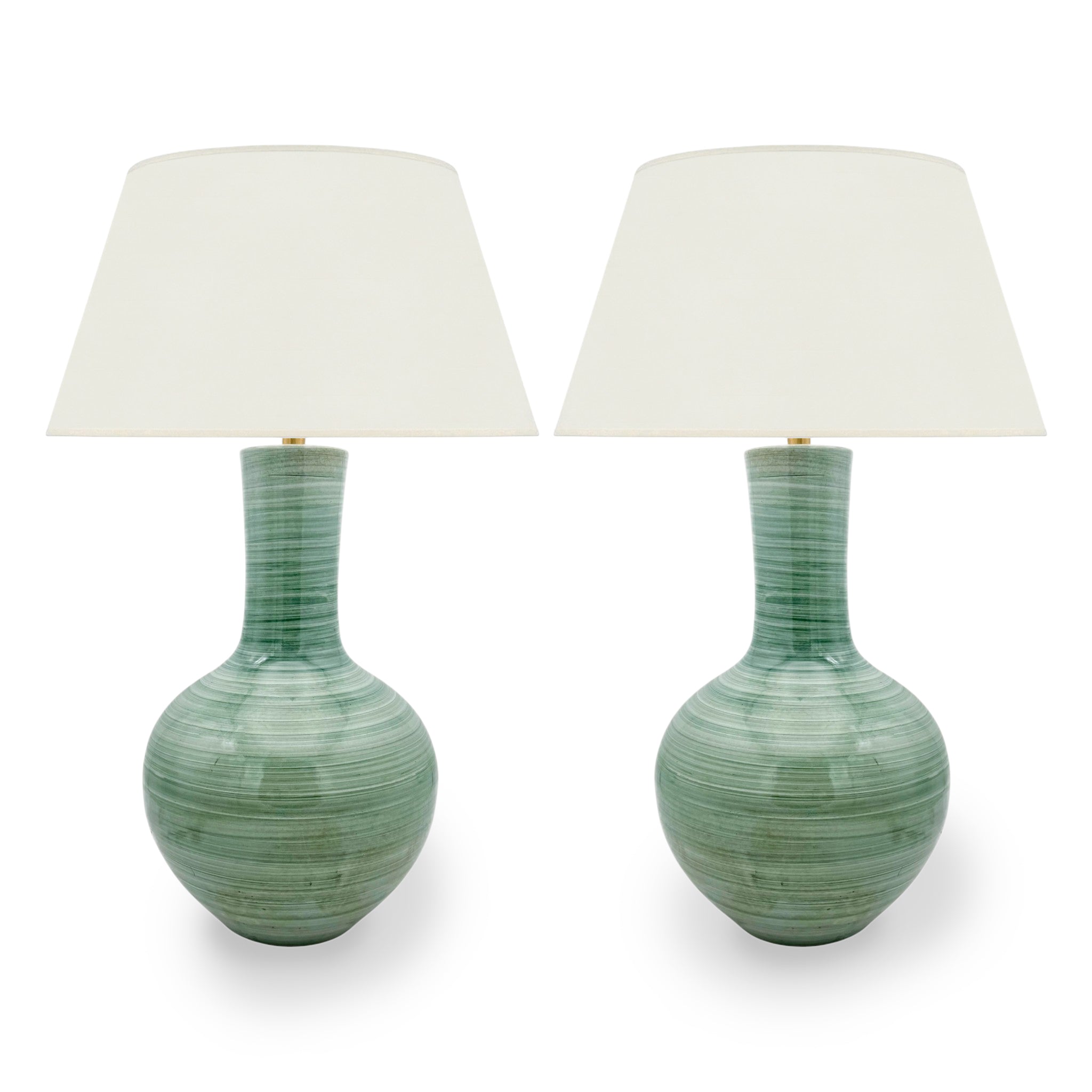 Pair of Light Green Strie Table Lamps – BK Antiques & Home